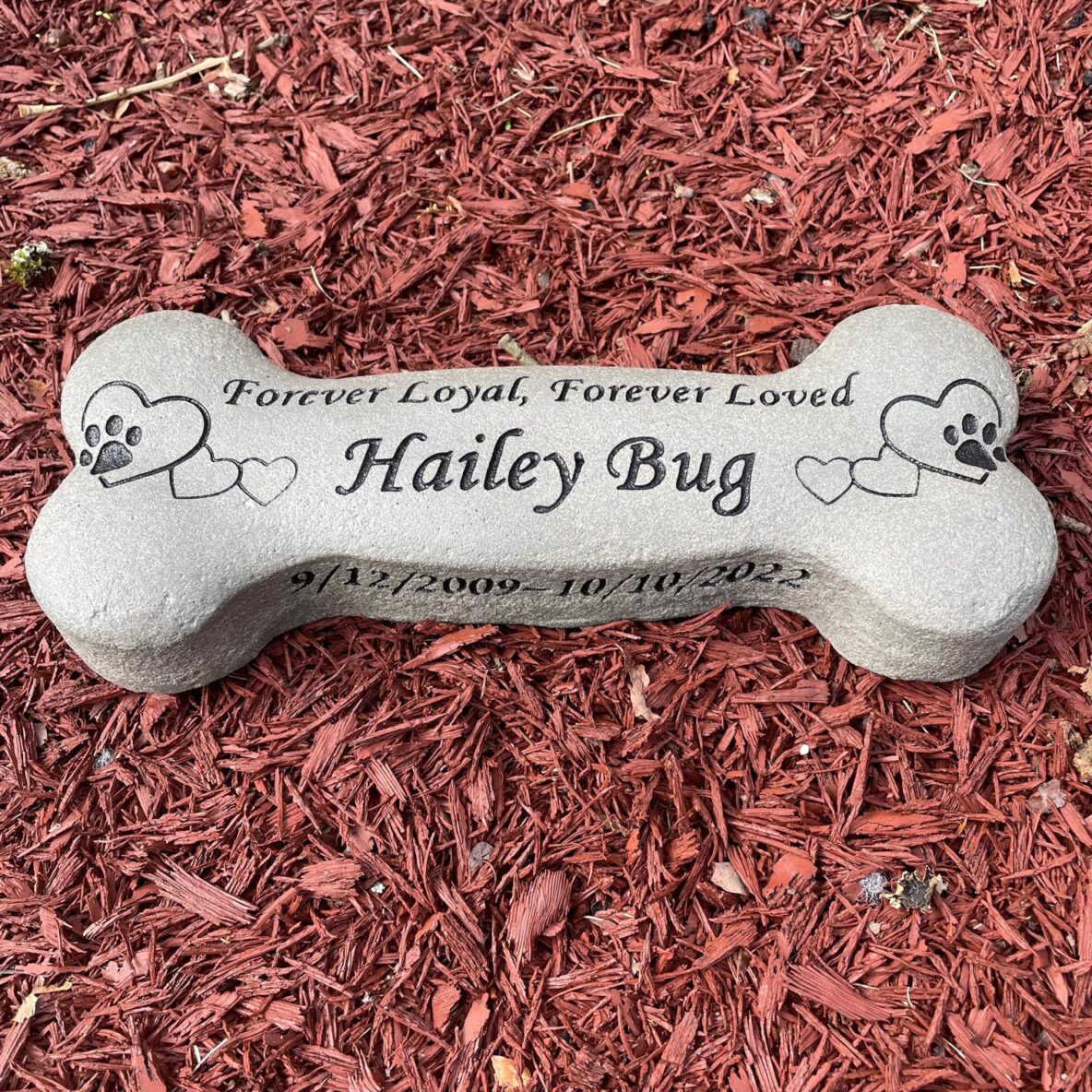 Bone Shape Pet Memorial Stone - Melton Memorials