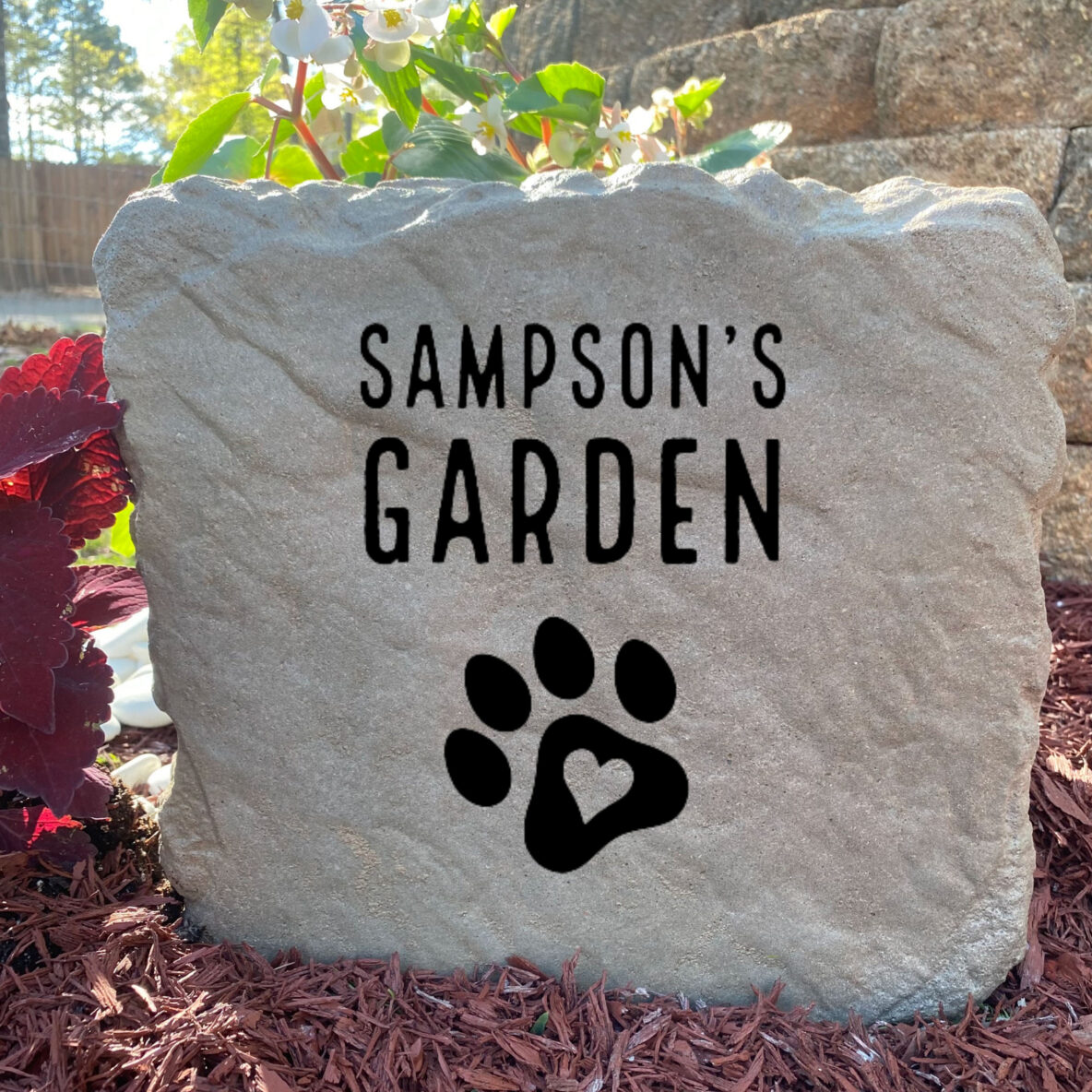 Pet Memorial Stone | Pet Yard Rock | Personalized Pet Memorial Garden ...